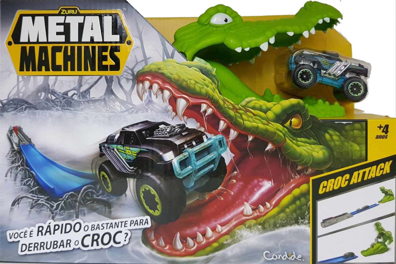 Pista Metal Machines Croc Attack Crocodilo - Candide | Toymania