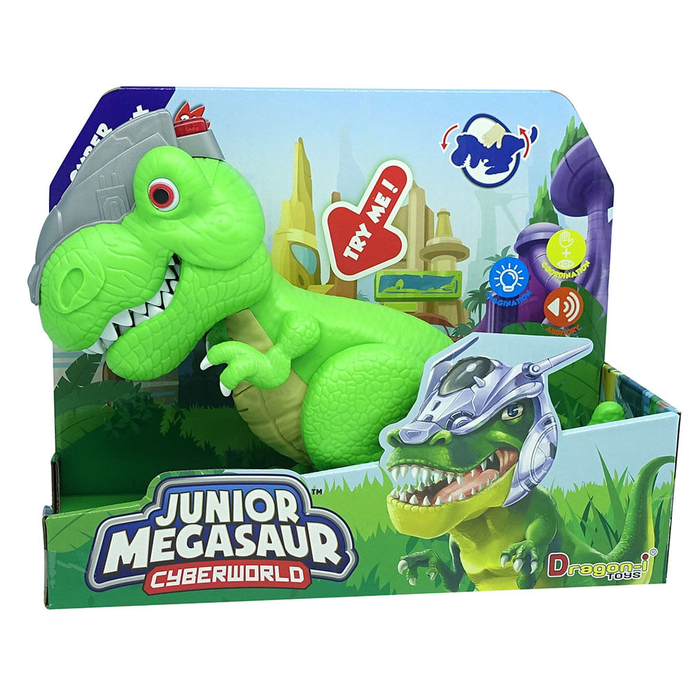 Junior Megasaur Cyberworld T-Rex Verde - Fun Divirta-se|Toymania ...