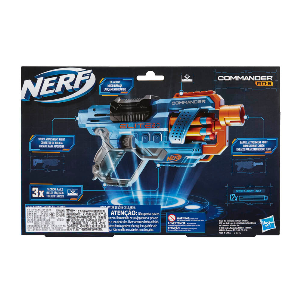 Nerf Elite 2.0 Commander RD-6 - Hasbro - Barão Distribuidor