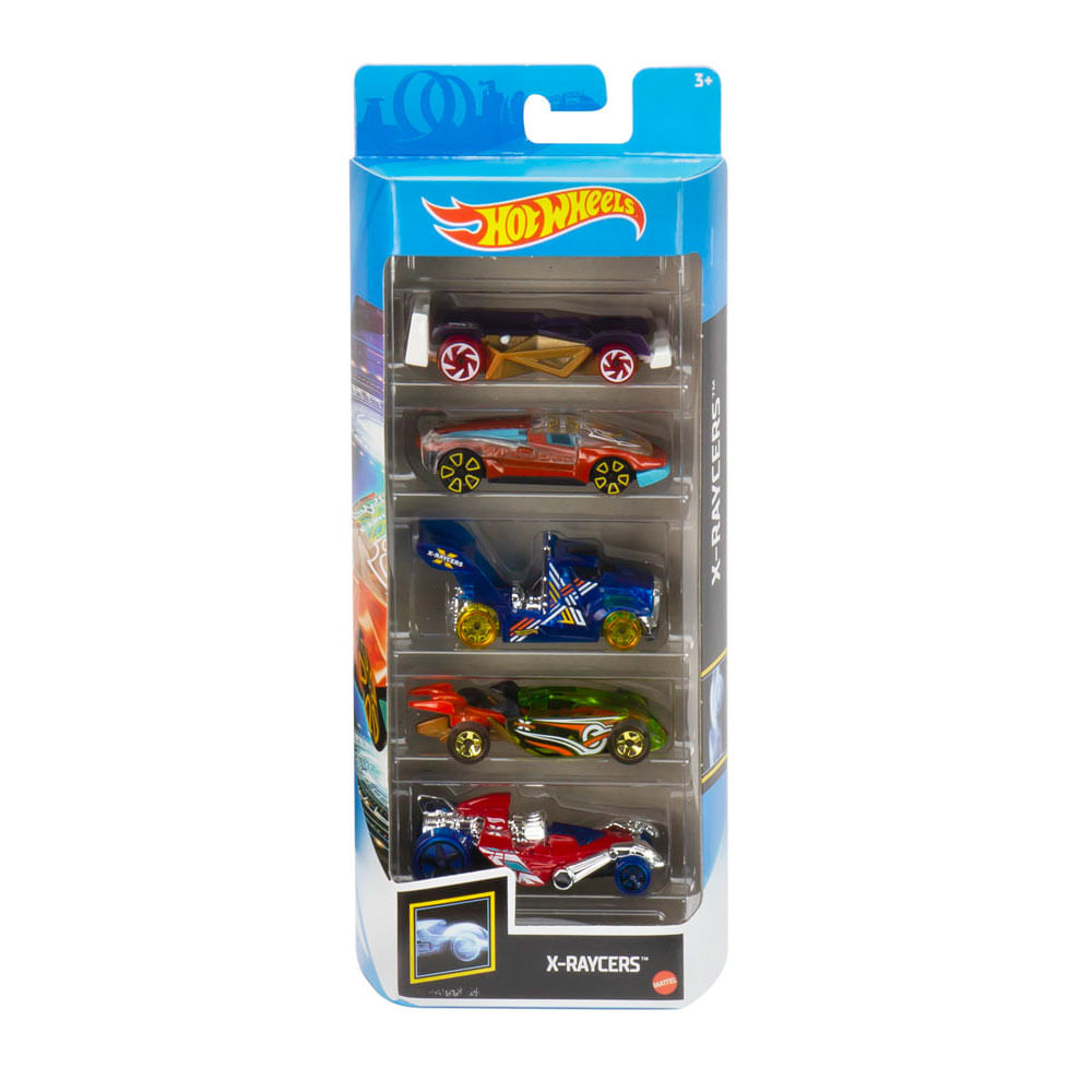 Hot Wheels X-Raycers Pack com 5 Carrinhos - Mattel