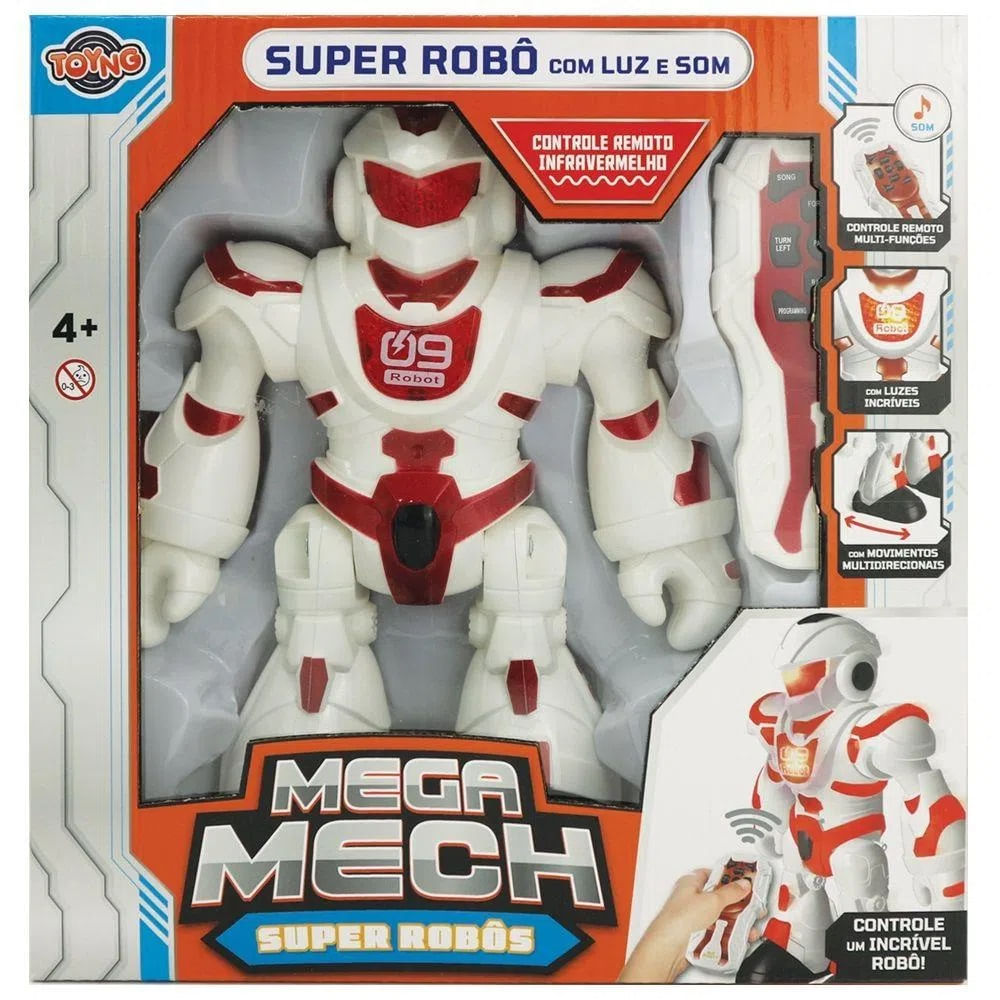 Boneco Controle Remoto Super Robô com Luz e Som - Toyng | Toymania