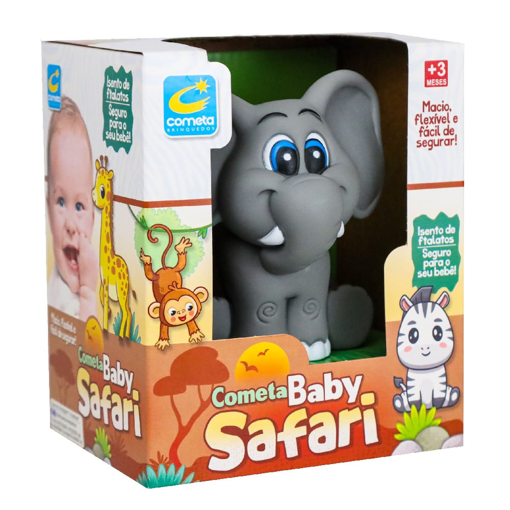 Boneco de Vinil Baby Safari Elefante - Cometa | ToyMania - Loja ToyMania Boneco de Vinil Baby Safari Elefante - Cometa | ToyMania - Loja ToyMania