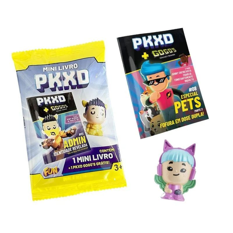 Kit com 10 Pacotes PKXD Gogos e Mini Livro Surpresa - Fun Divirta-se ...