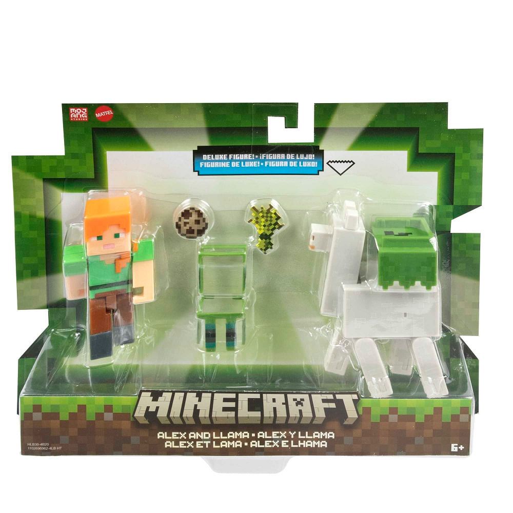 Pacote Minecraft com Alex e Lhama - Aventura Pixelizada | Mattel